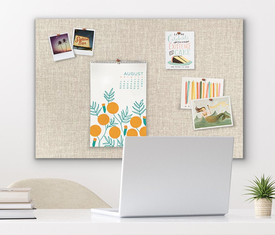 36" X 24" Pin Board LINEN FABRIC | Frameless Pin Board | Bulletin Board ...