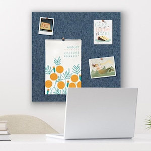 24" X 24" Pin Board INDIGO BLUE FABRIC | Frameless Pin Board | Bulletin ...