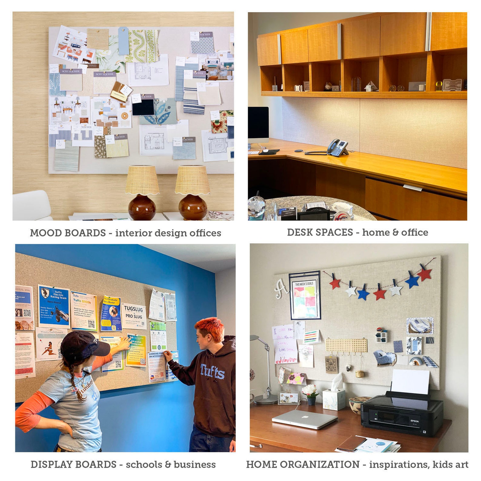 24" X 24" Pin Board LINEN FABRIC | Frameless Pin Board | Bulletin Board ...