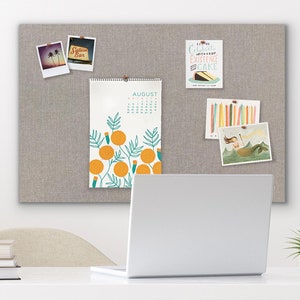 36" X 24" Pin Board PEBBLE GREY FABRIC | Frameless Pin Board | Bulletin ...