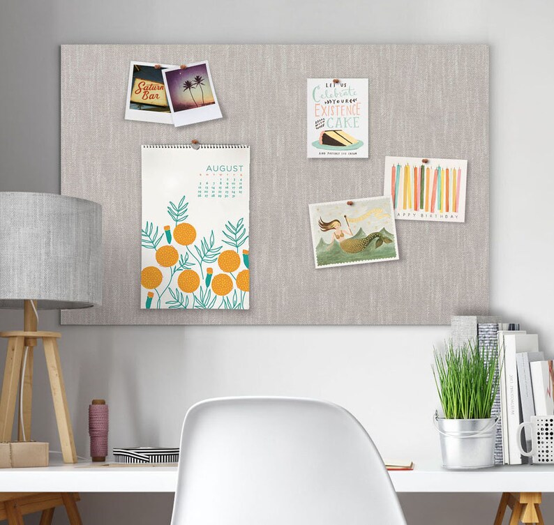 36 x 24 Pin Board PEBBLE GREY FABRIC Frameless | Etsy