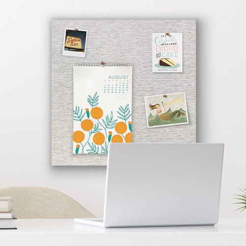 24 X 24 Pin Board Pebble Grey Fabric Frameless Etsy