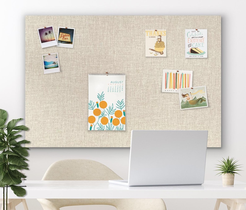 48" X 32" Pin Board LINEN FABRIC | Frameless Pin Board | Bulletin Board ...