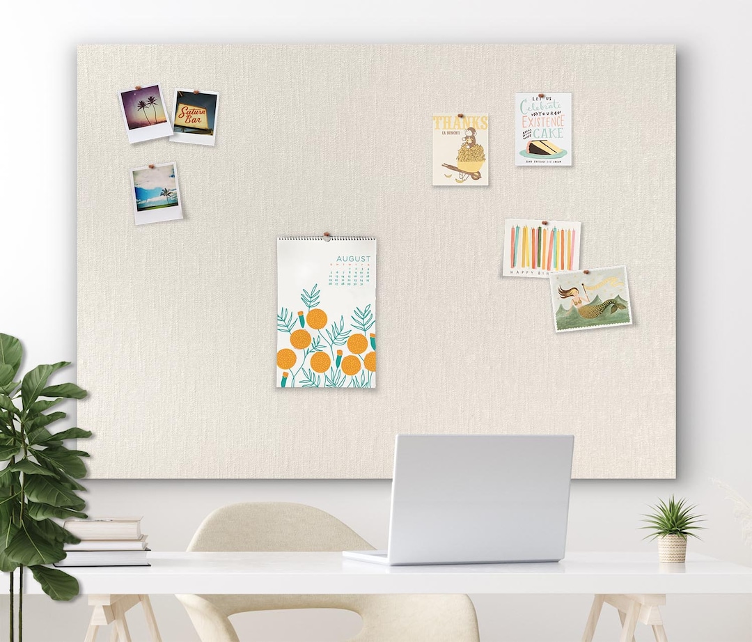 60" X 40" Pin Board IVORY FABRIC | Frameless Pin Board | Bulletin Board ...