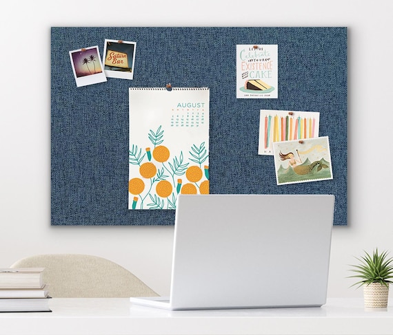 Office Bulletin Board 60 x 40 Pin Board INDIGO BLUE FABRIC Fabric Board ...
