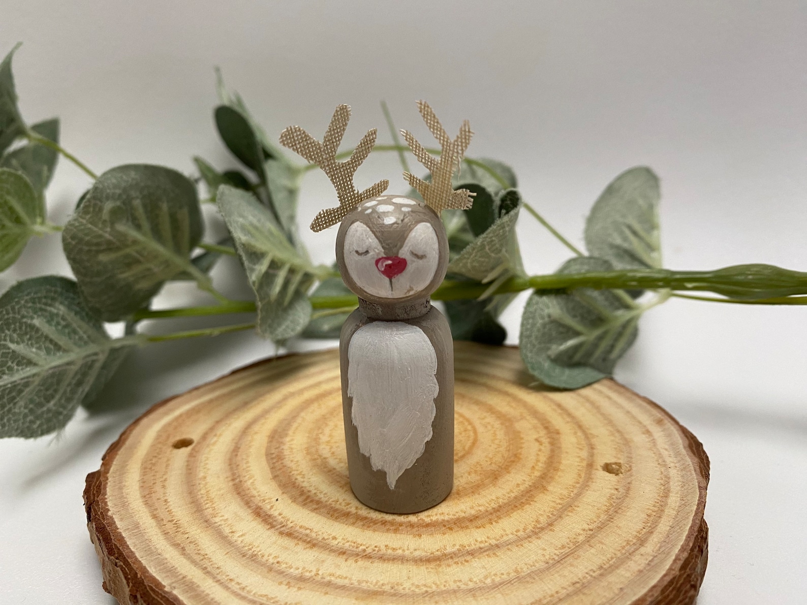 Rustic WHITE CHRISTMAS Santa Peg Doll Gift Set , Neutral Decor ...