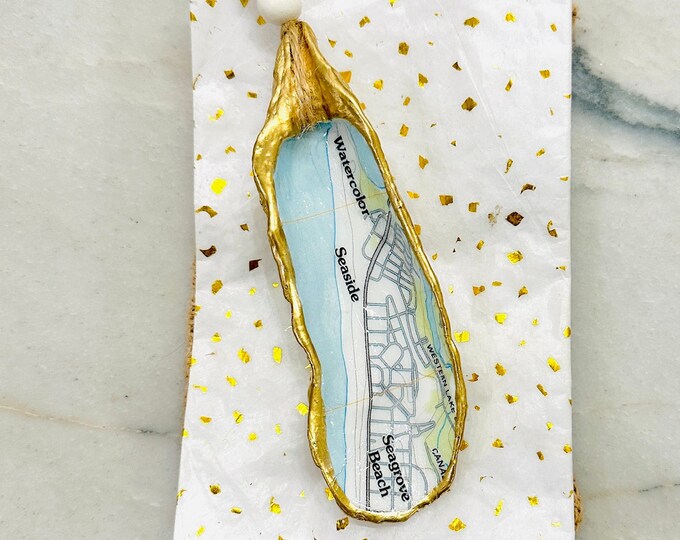 Seaside Watercolor Seagrove Beach Florida Map Oyster Shell - Etsy