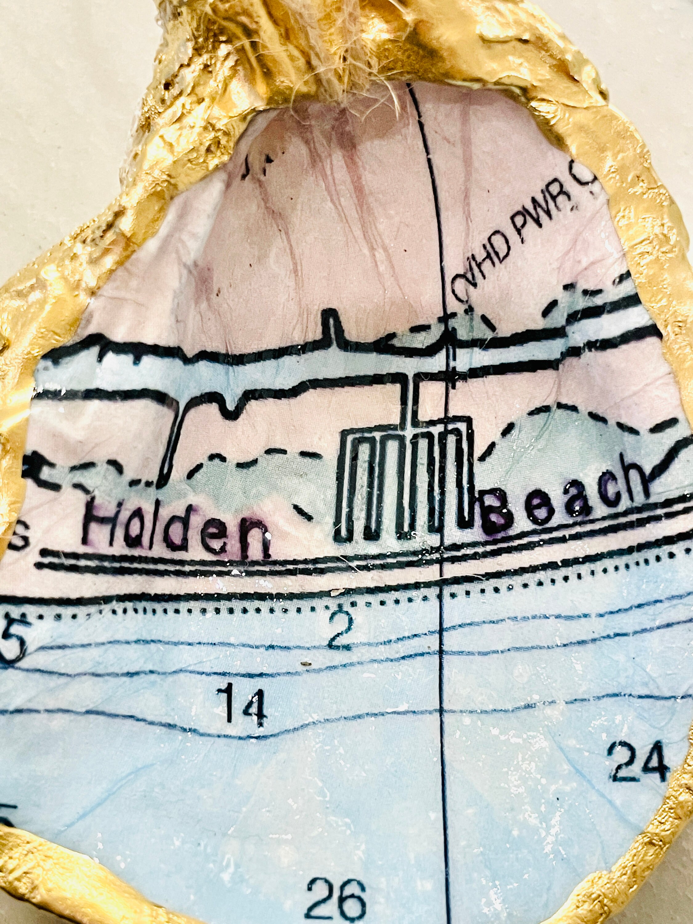 Holden Beach North Carolina Map Oyster Shell Ornament | Etsy