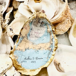 Custom Oyster Shell Map, US Harbor or Port, Nautical Map, Destination ...