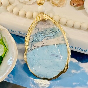Kiawah Island South Carolina Map Oyster Ornament, Decoupage Shell ...