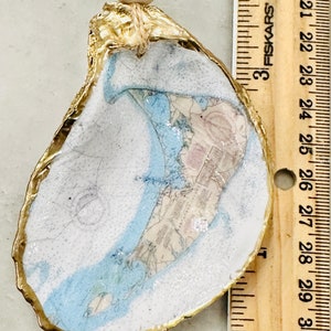 Nantucket Massachusetts Map Oyster Shell Ornament Decoupage - Etsy