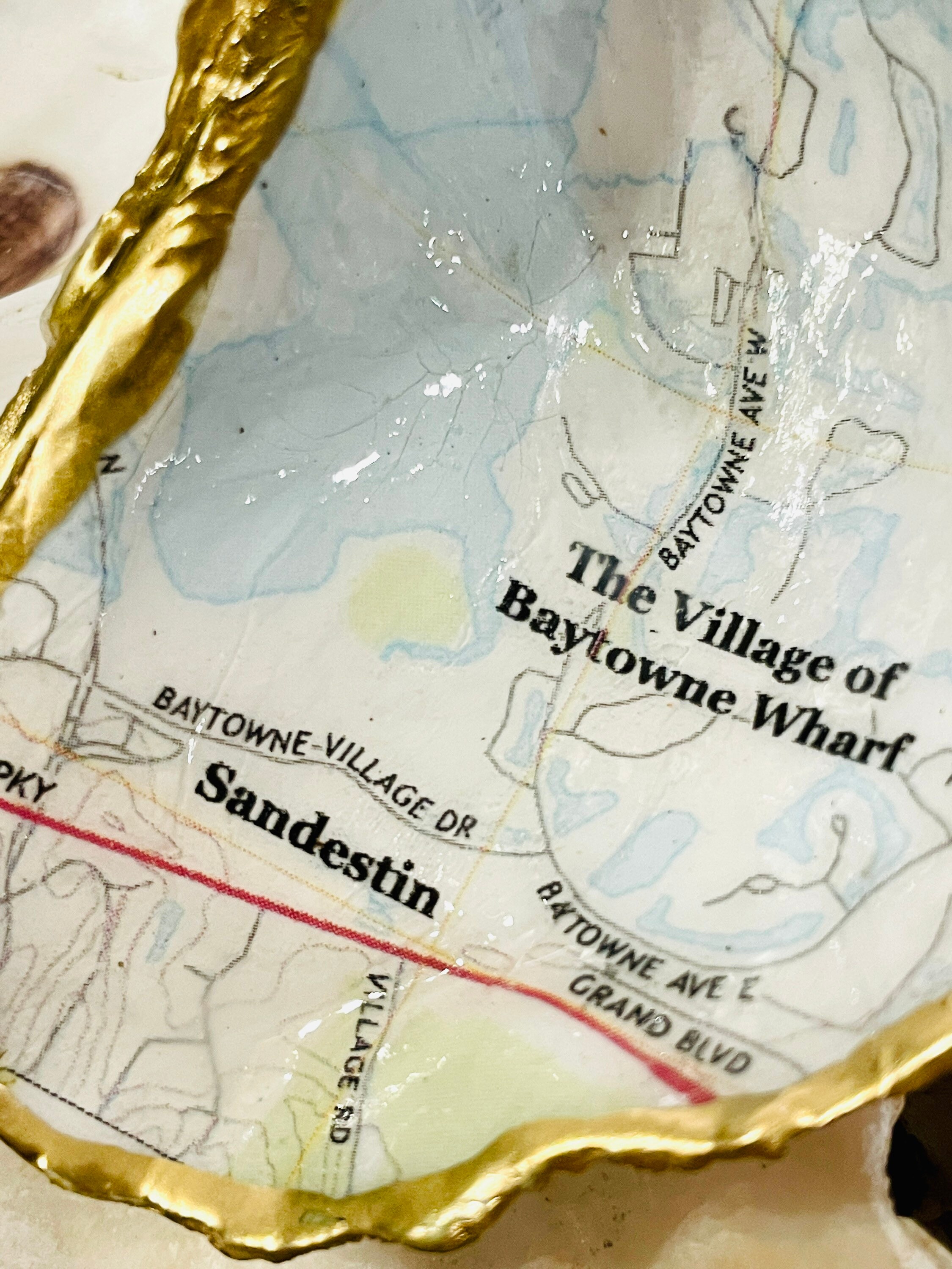 Sandestin Florida Map Oyster Shell Ornament Present Topper - Etsy