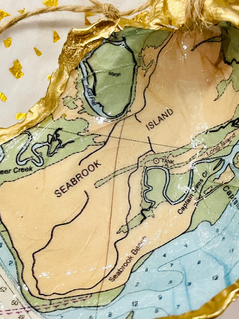 Seabrook Island South Carolina Map Oyster Ornament Present - Etsy