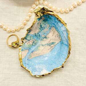 Hilton Head Island Map Oyster Shell Ring Trinket Dish, Keepsake ...