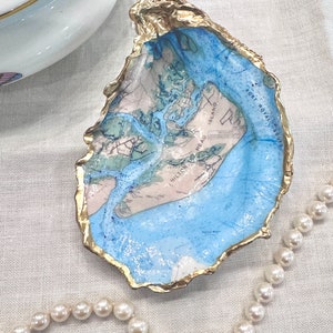 Hilton Head Island Map Oyster Shell Ring Trinket Dish, Keepsake ...