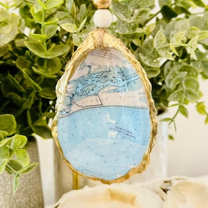 Kiawah Island South Carolina Map Oyster Ornament, Decoupage Shell ...