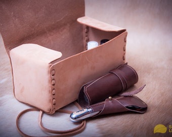 Leather shaving kit | Etsy