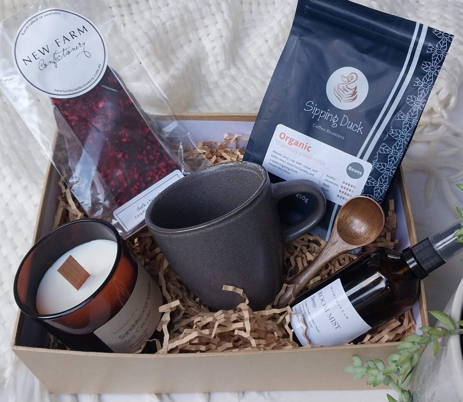 Pamper Gift Box: Soy Candle, Coffee, Chocolate & Lavender - Etsy