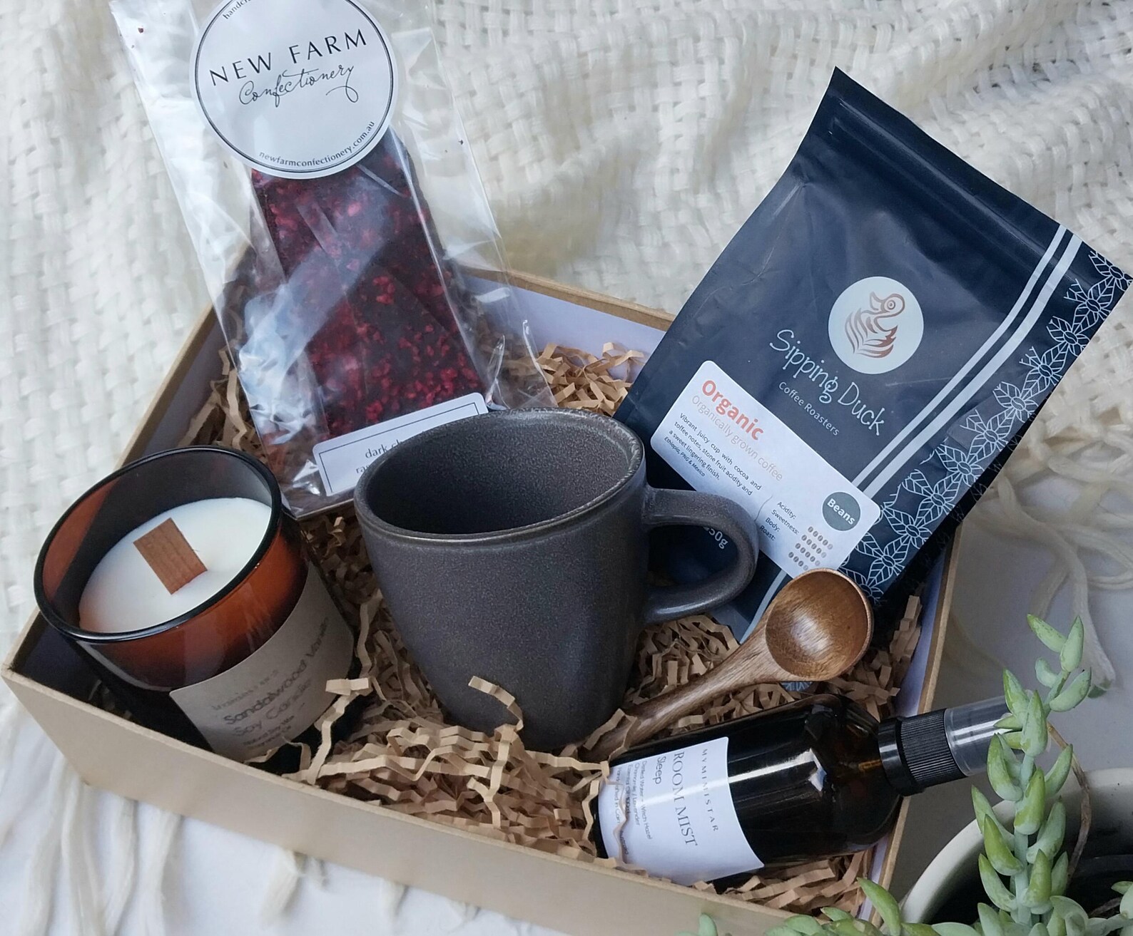 Pamper Gift Box: Soy Candle, Coffee, Chocolate & Lavender - Etsy