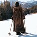 Upcycled Shearling Maxi Coat Minimalistic Coat in Cold Brown Color - Etsy