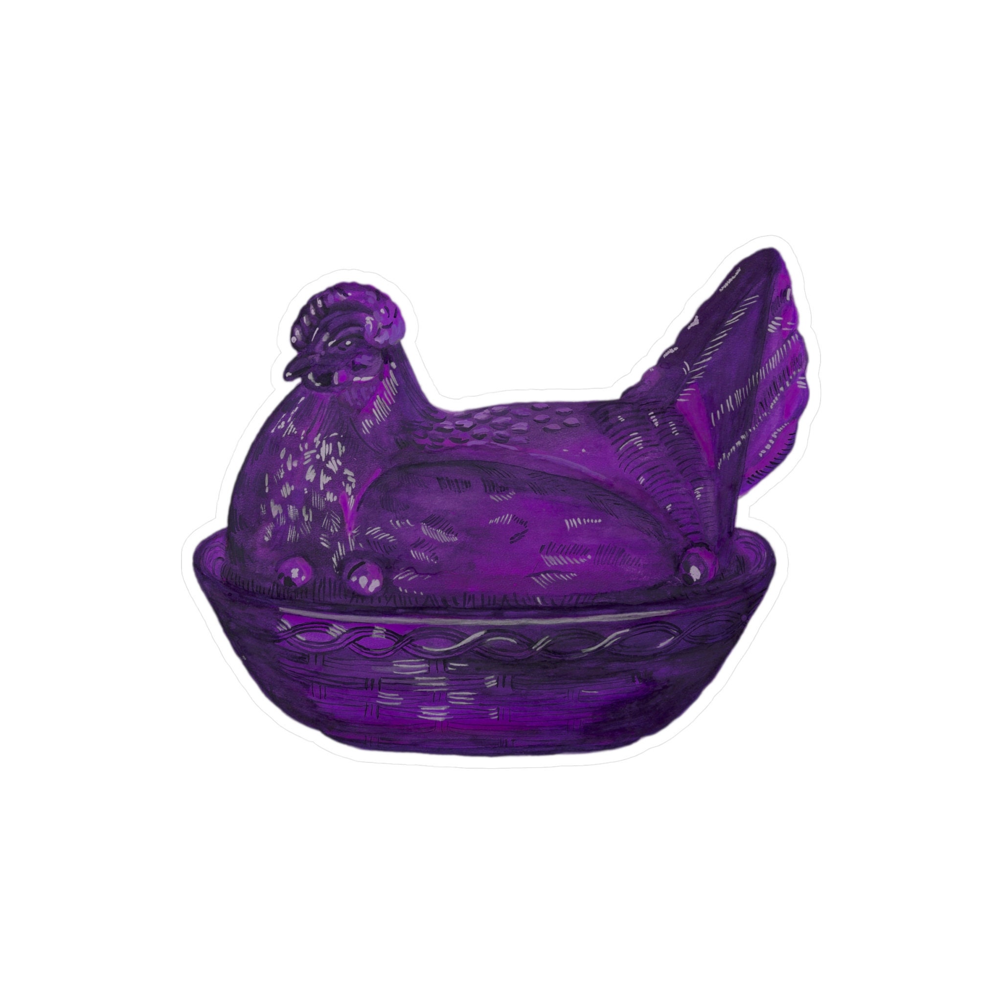 Amethyst Glass Hen on a Nest Vinyl Decal Sticker - Etsy