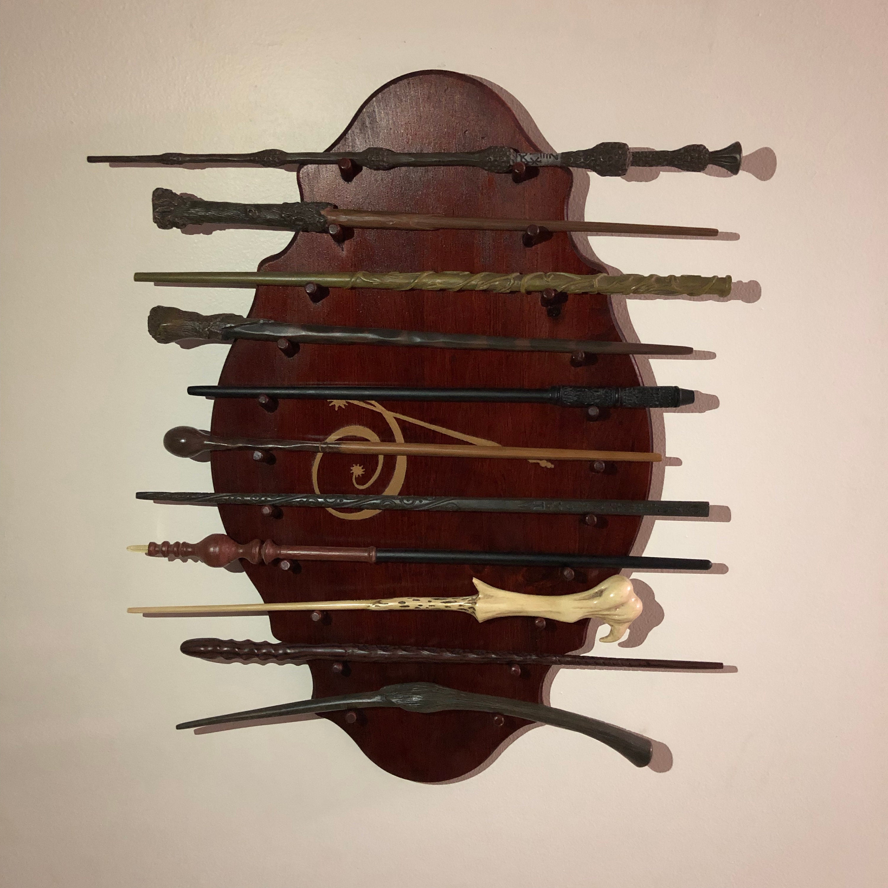 Wand Display Stand Wooden Rack Holds 11 Wizard Wands - Etsy