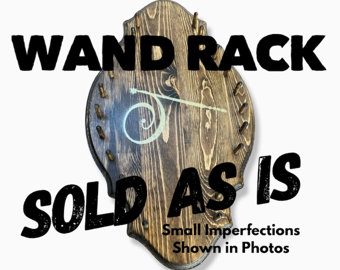 Wand Display Rack, Wooden Rack With Honey Stain - Holds 11 Wizard Wands ...