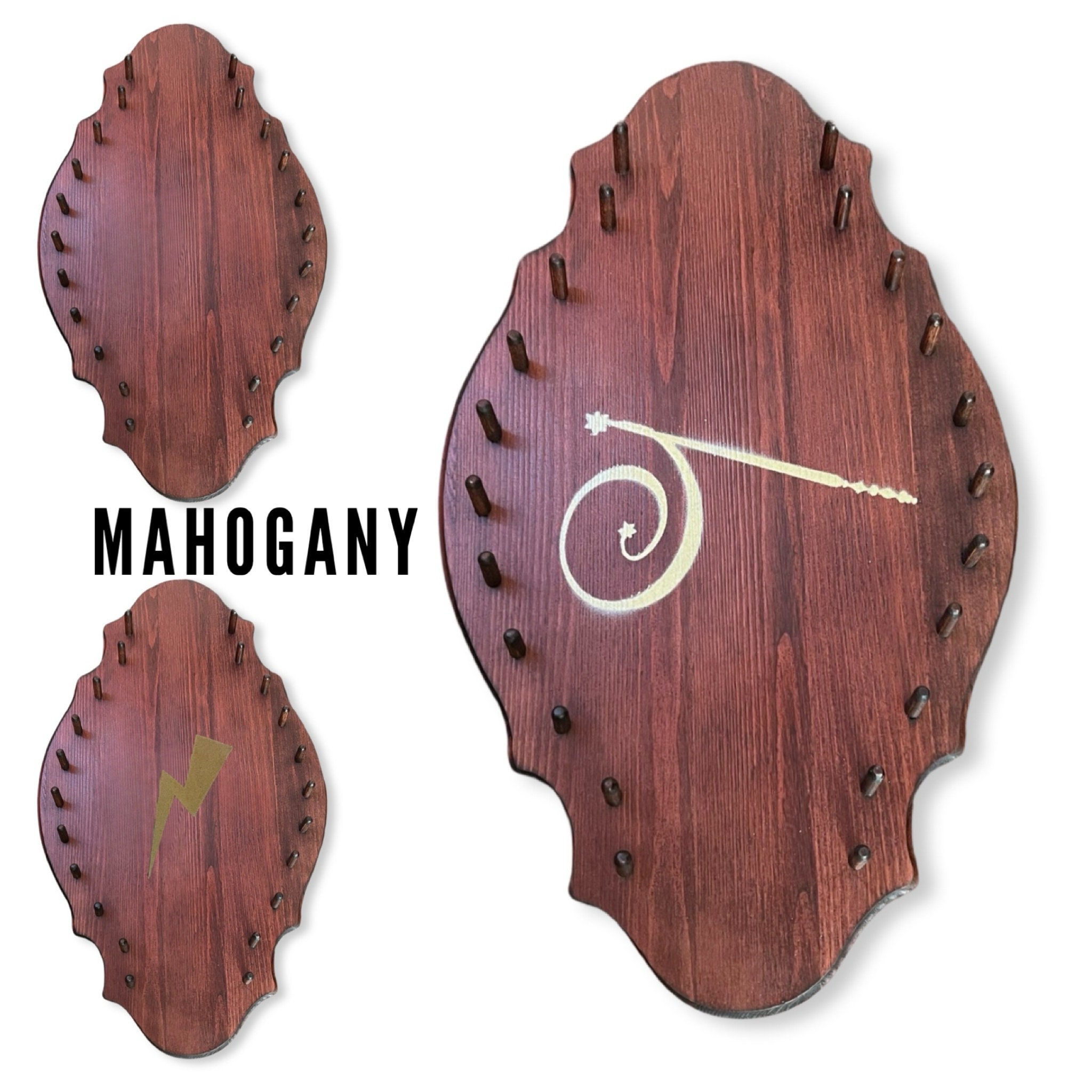 Enchanted Wand Wall Rack Wand Display Rack, Holds 11 Wizard Wands, Oak ...