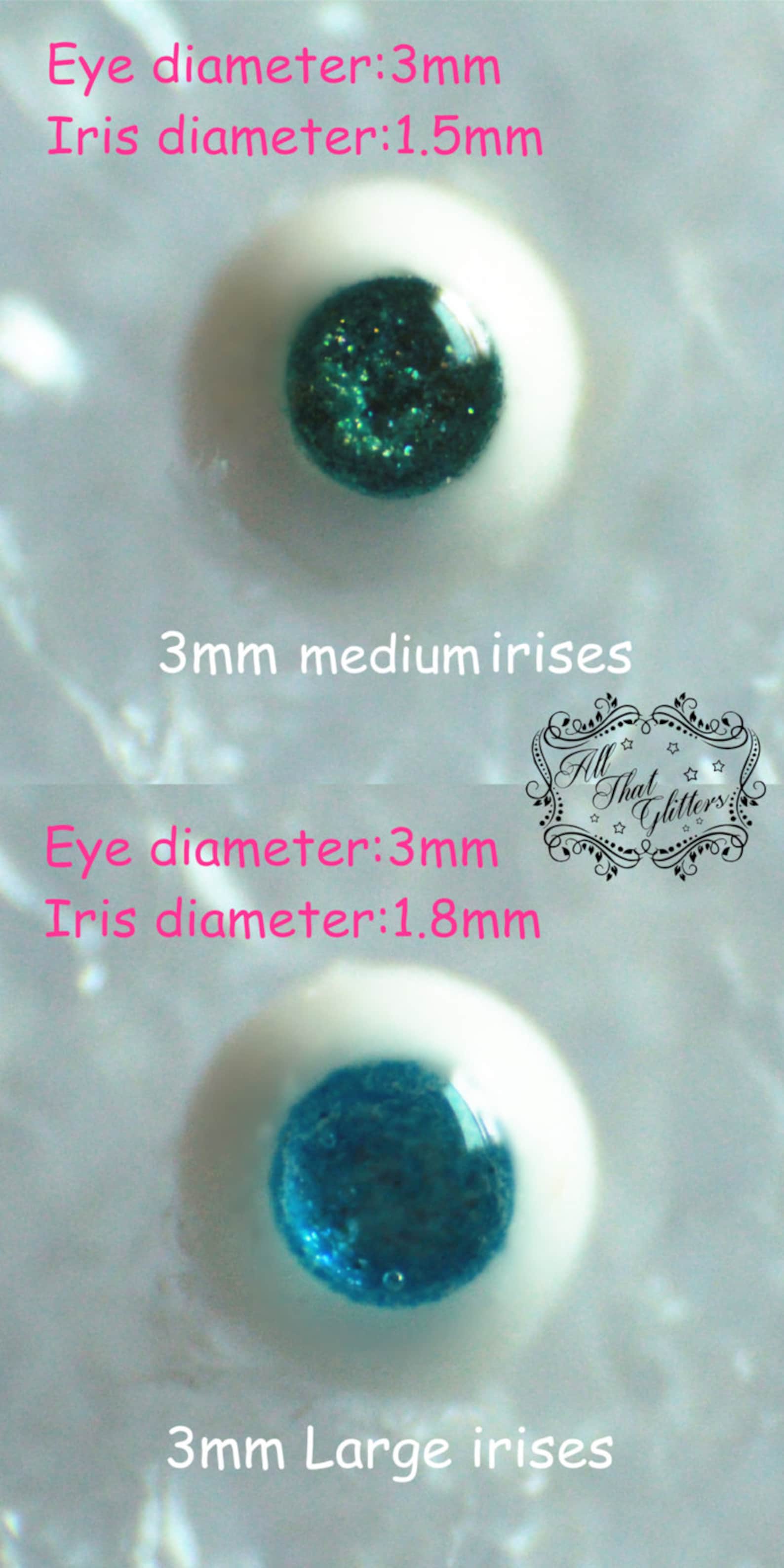 ATG Eyes 3mm Resin Eyes for Bjd Custom Colors and Iris/pupil - Etsy