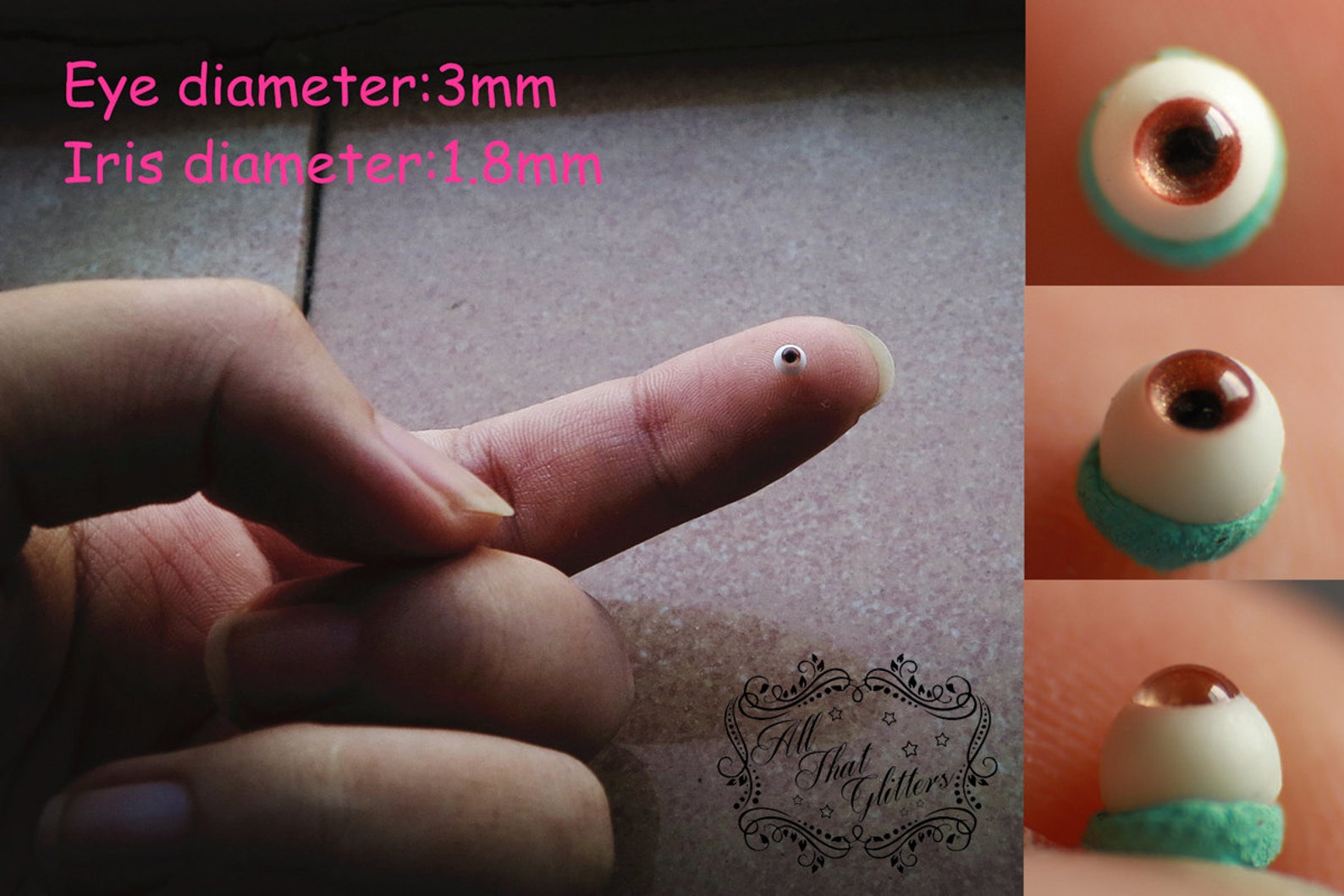 ATG Eyes 3mm Resin Eyes for Bjd Custom Colors and Iris/pupil - Etsy