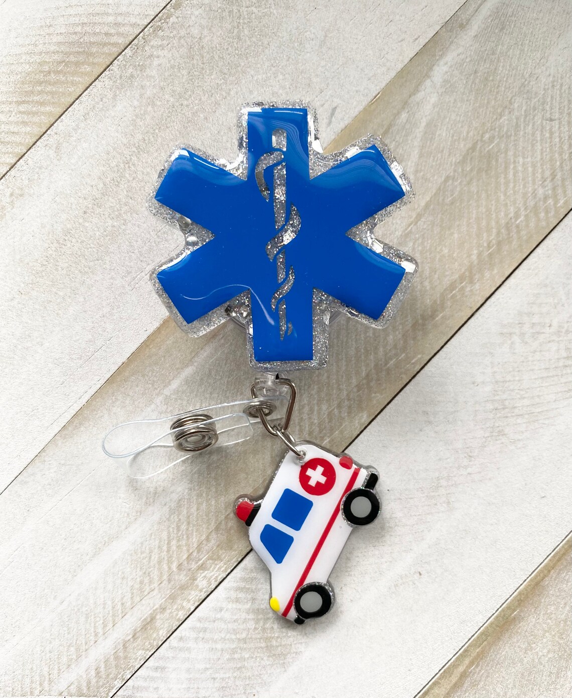 Badge Reel/ambulance Badge Reel/emergency Services Badge Reel/emt Badge ...