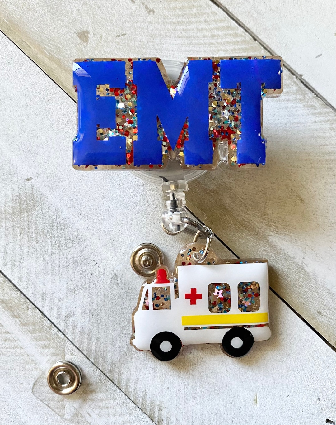 Badge Reel/ambulance Badge Reel/emergency Services Badge Reel/emt Badge ...