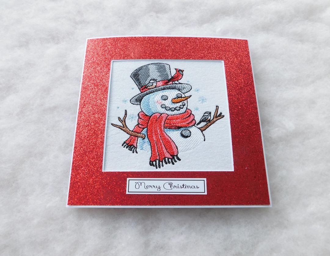 Special Handmade 'christmas' Card Snowman and Birds Extra Large Card 7. ...
