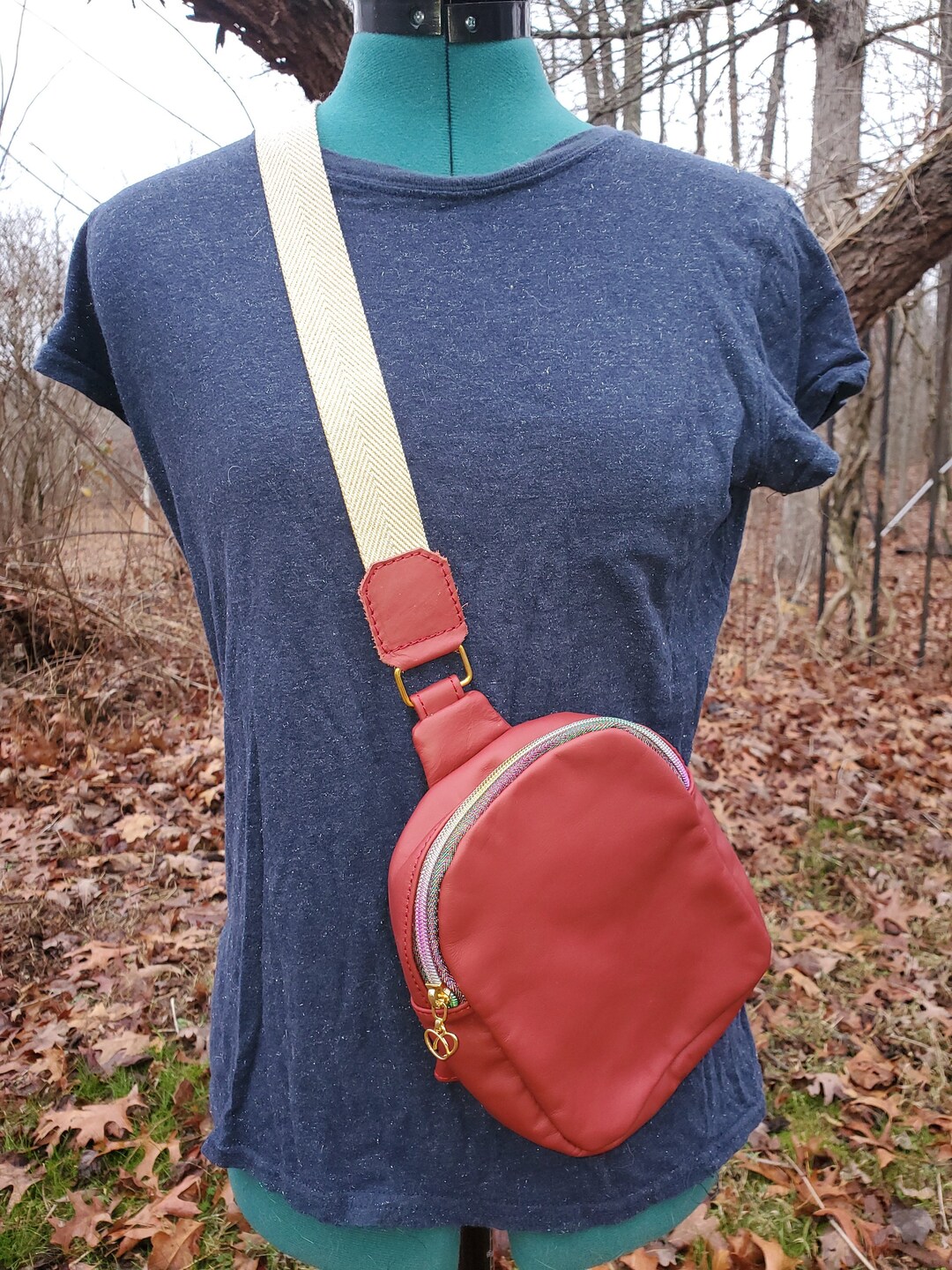 Leather Crossbody Sling Purse Pack Bag Adjustable Strap Kids Teen Mav ...