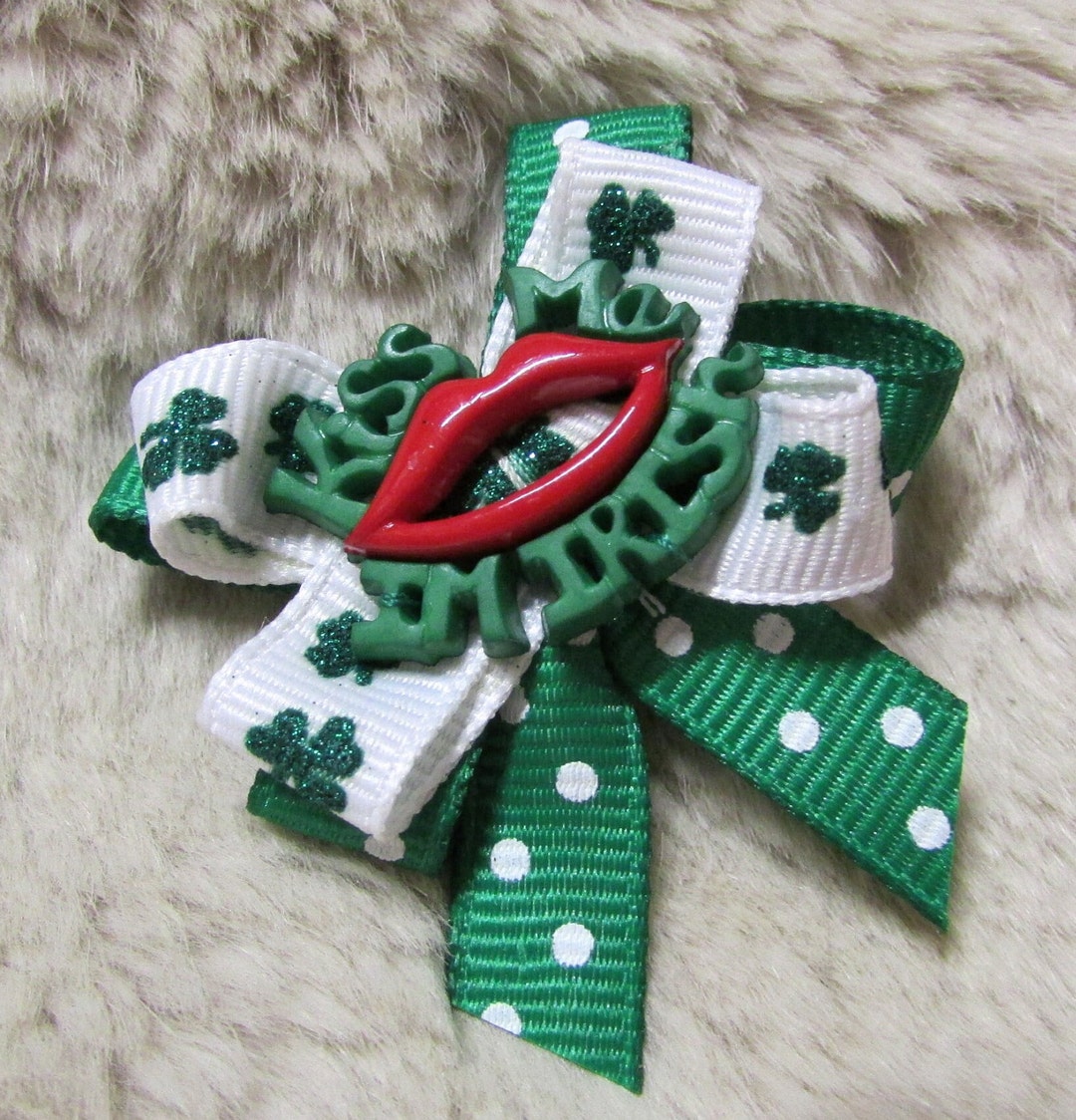 St. Patrick's Day Shamrock Dog Bow – Boutique Grosgrain Ribbon - Etsy