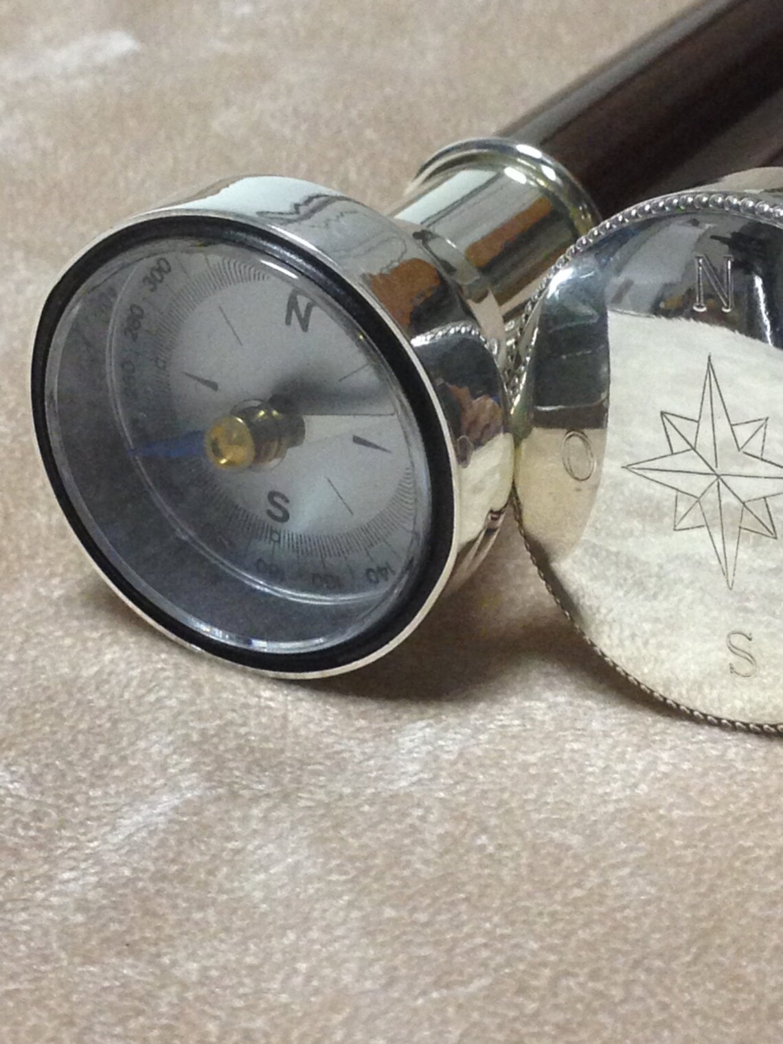 Walking Stick With Compass Etsy