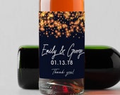 Personalized Custom Mini Wine Bottle Labels gold Sparkle Wine - Etsy