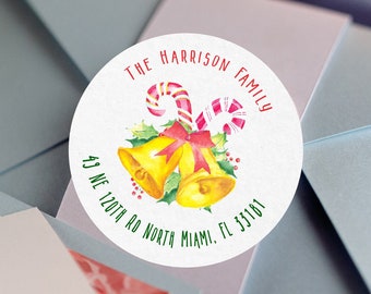 Christmas Holiday Return Address Label Gift Tag Sticker - Etsy