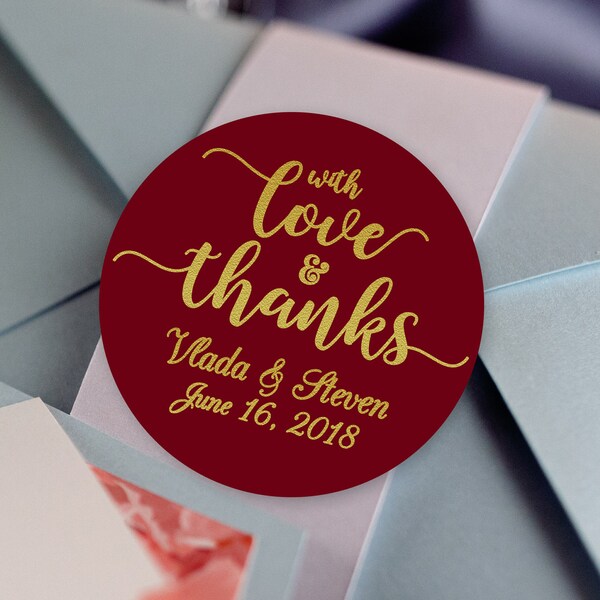Round Thank You Sticker - Etsy