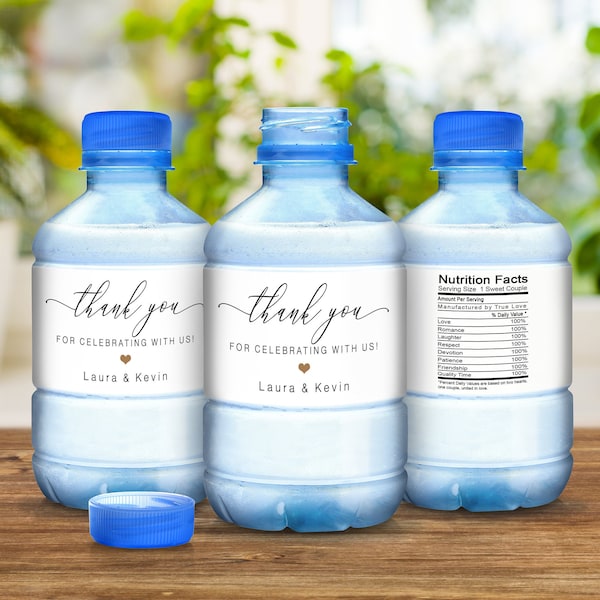 Thank You Waterbottle Labels - Etsy