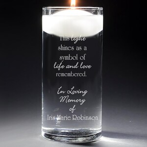 Personalized in Loving Memory Memorial Vase - Floating Wedding Memorial ...