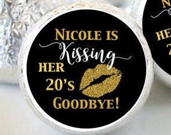 Kissing Her 20s Goodbye PRINTED 3/4 Round Candy Stickers - Etsy