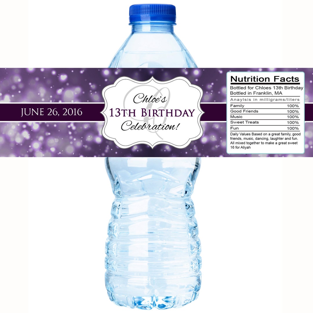 30 Birthday Water Bottle Labels - Birthday Wraps, Birthday Decor ...