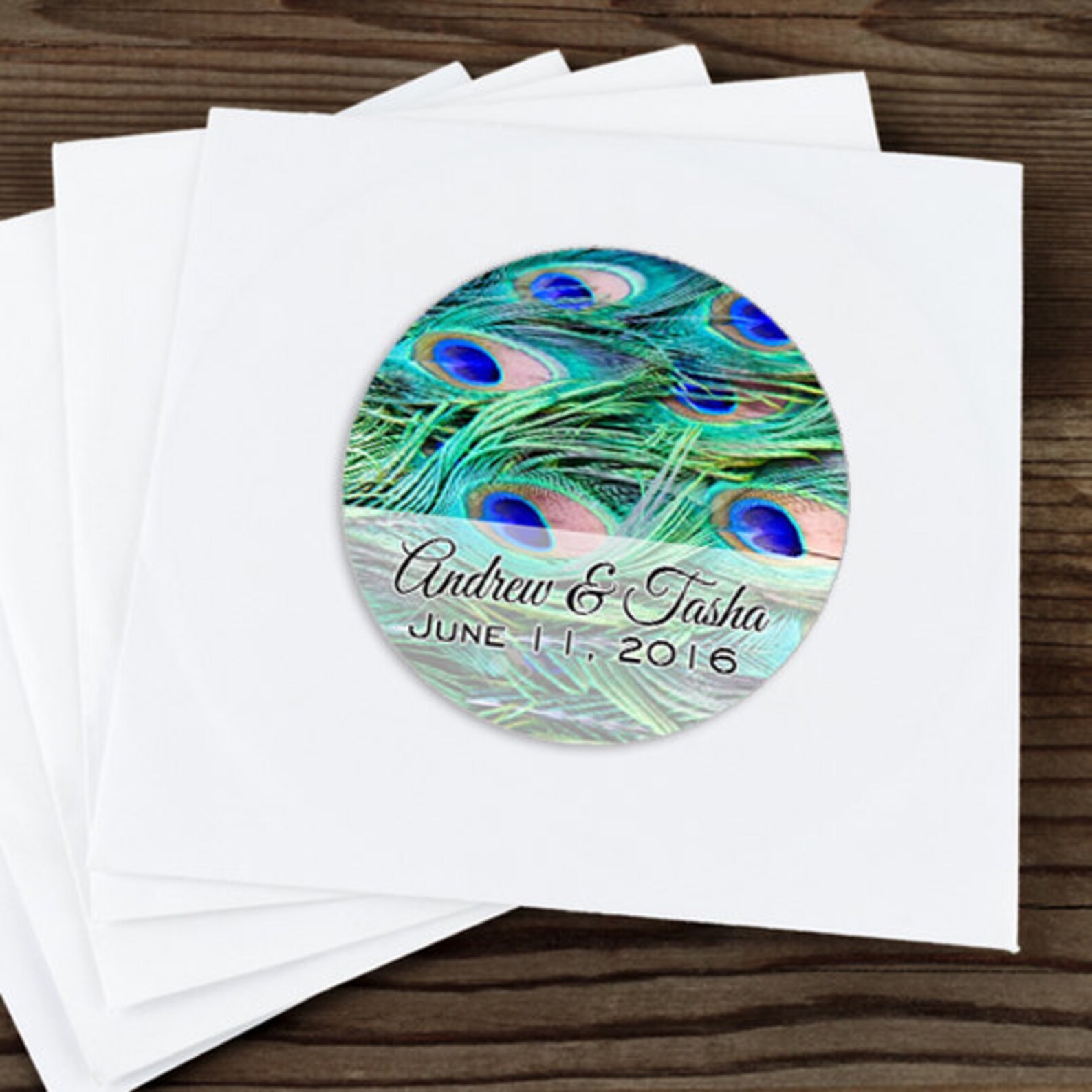 Glossy Round Peacock Labels Peacock Favor Labels Peacock - Etsy