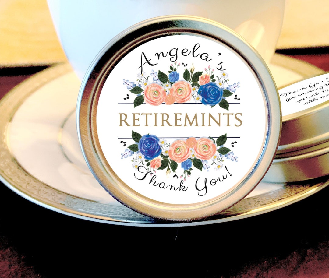 Retirement Mint Tins Retiremints Floral Retirement Favors Retirement ...