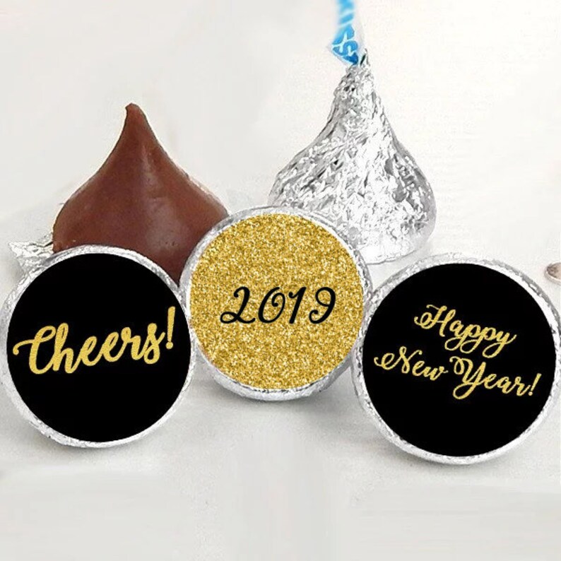 108 New Years Eve Kisses Hershey Kiss Stickers New Years Eve Etsy