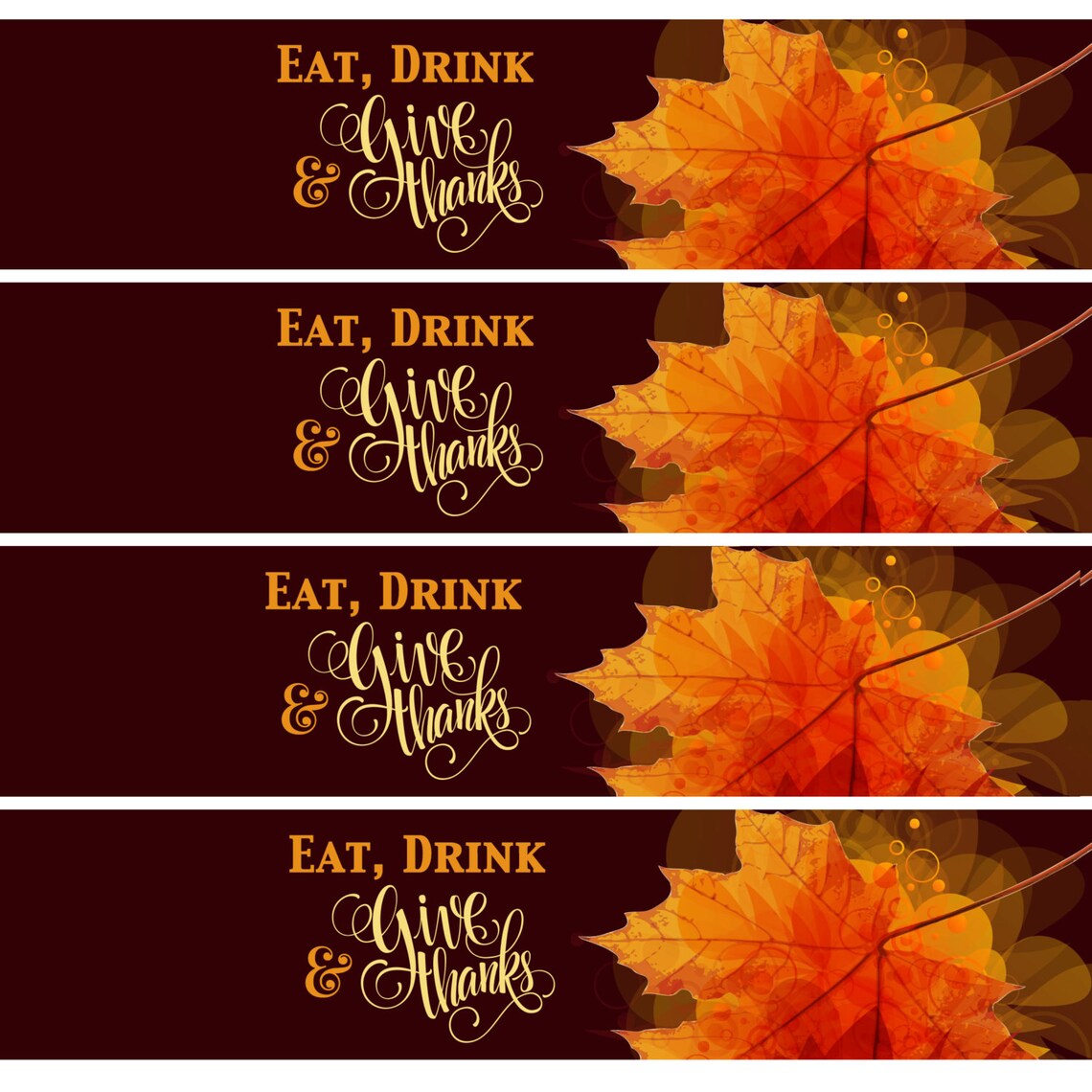 30 Thanksgiving Water Bottle Labels Thanksgiving Decor - Etsy