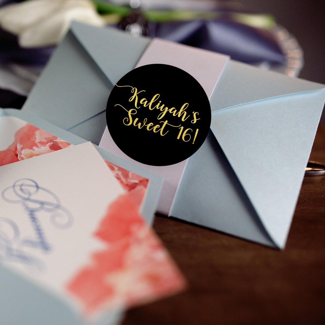 Sweet 16, Custom Labels - Personalized Stickers - Round Stickers ...
