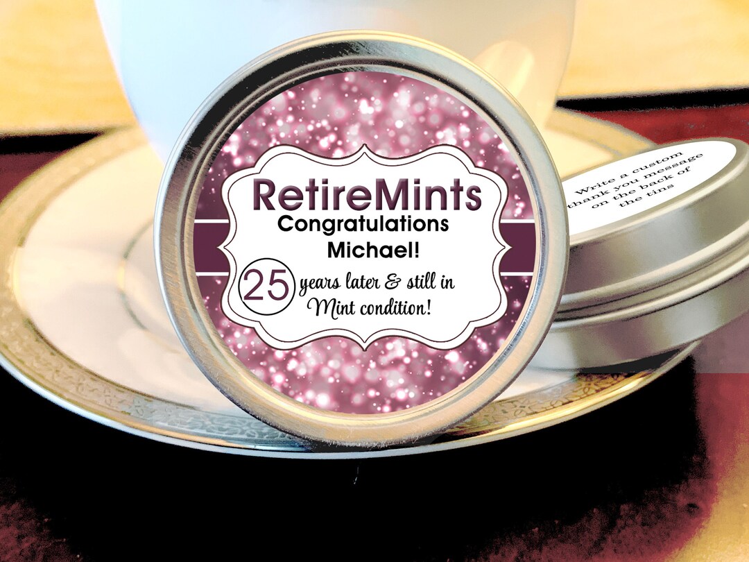 Mint Tin Retirement Favor Retirement Mints Retire Mint Favors Custom ...
