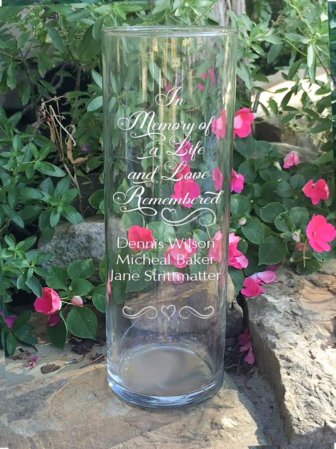 Memorial Vase in Loving Memory Vase floating Wedding Memorial Candle ...